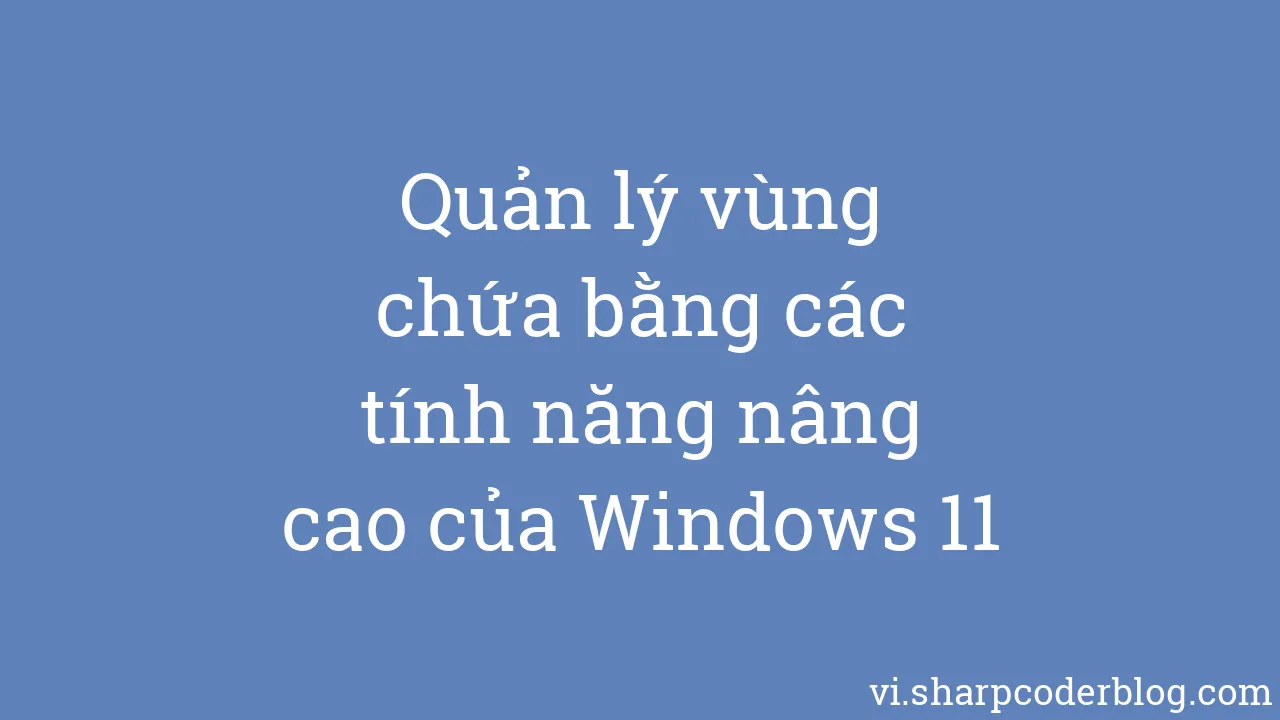 Quản lý vùng chứa bằng các tính năng nâng cao của Windows 11 | Sharp Coder Blog