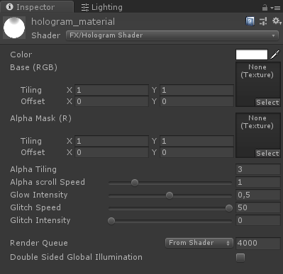 Thanh tra vật liệu Unity 3D
