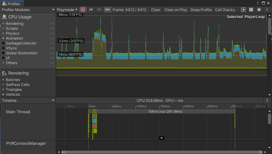Cửa sổ hồ sơ Unity 3D